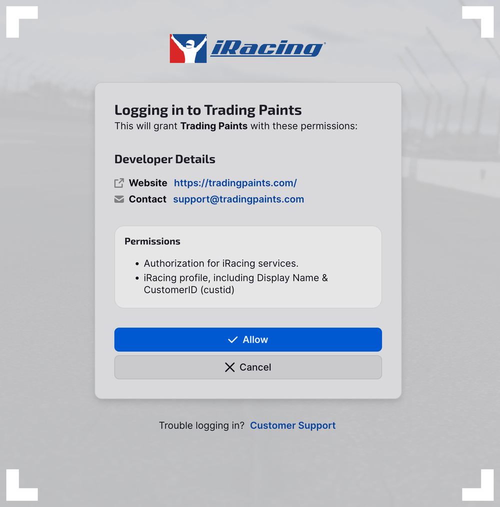 New: Sign in with iRacing