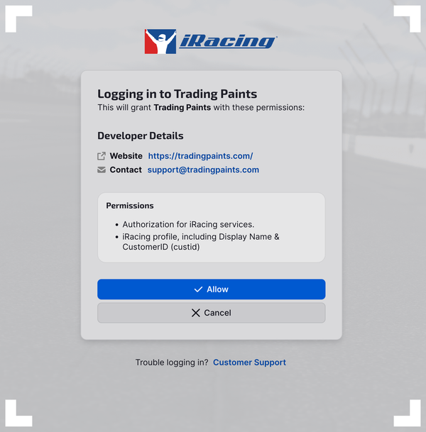 New: Sign in with iRacing